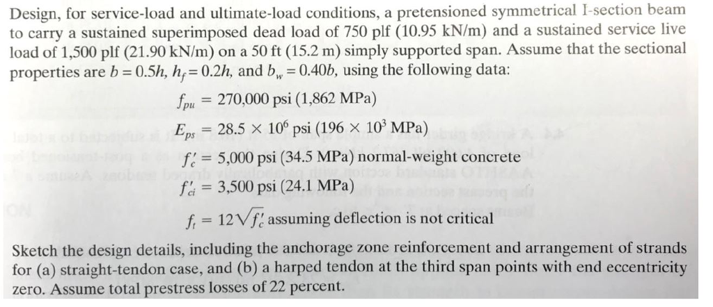 Solved Design, for service-load and ultimate-load | Chegg.com