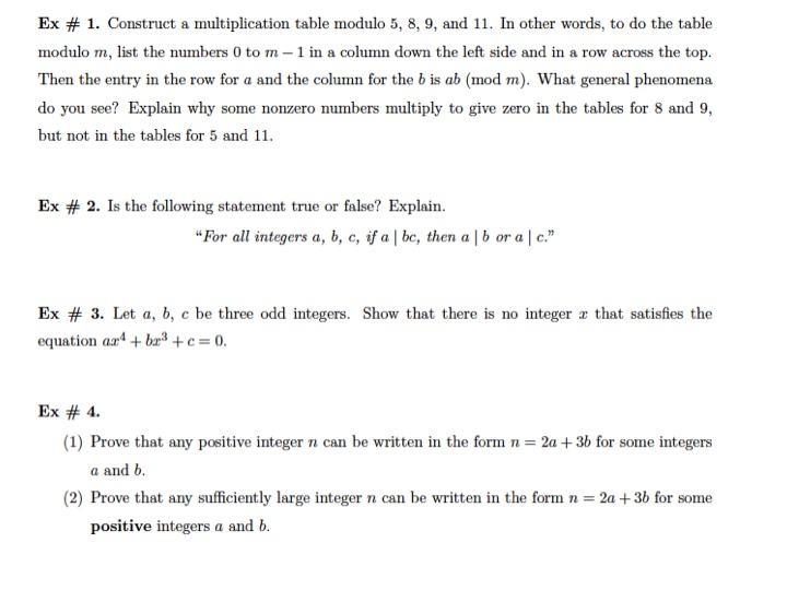 Solved Construct a multiplication table modulo 5, 8, 9, and | Chegg.com
