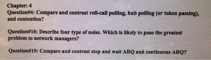 Solved Compare and contrast roll-call polling, hub polling | Chegg.com