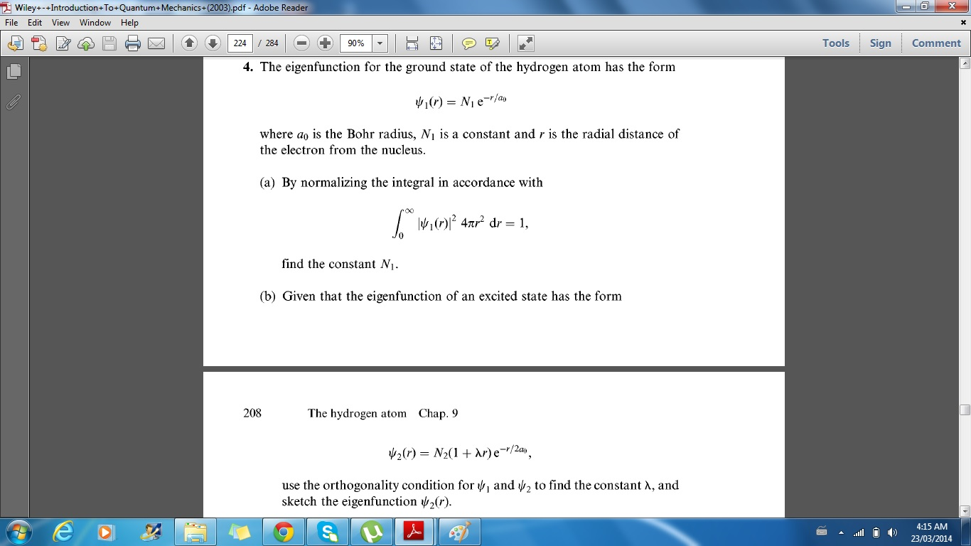 Solved The eigenfunction for the ground state of the | Chegg.com