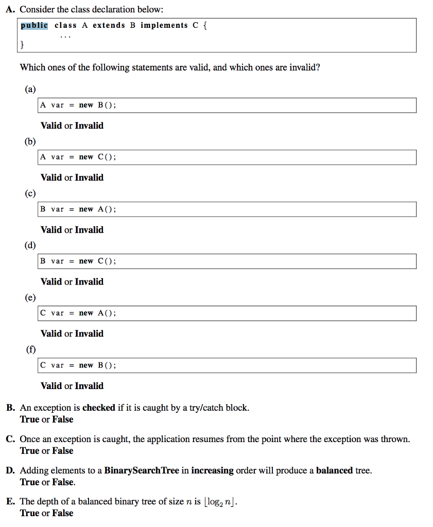 Solved A. Consider the class declaration below: public class | Chegg.com Solved A. Consider the class declaration below: public class | Chegg.com
