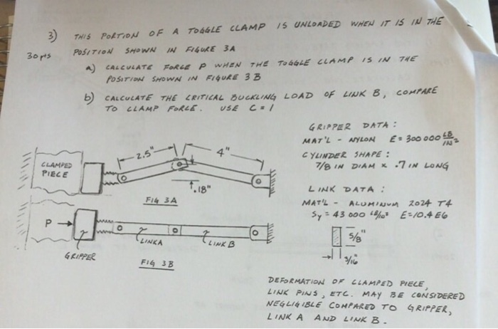 THIS PORTION OF A TOGGLE CLAMP IS UNLOADED WHEN IT IS | Chegg.com