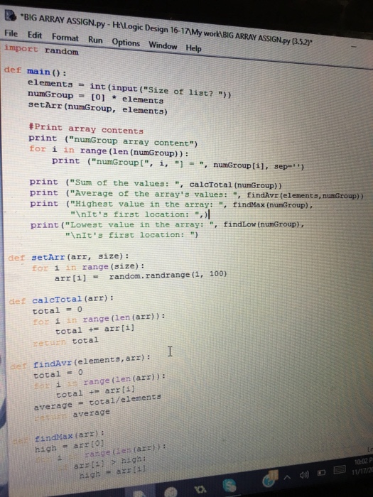 Solved In This Assignment I Am To Make An Array That Is