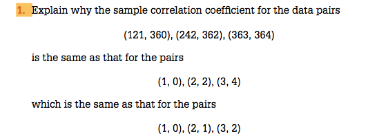 Solved 1. Explain why the sample correlation coefficient for | Chegg.com