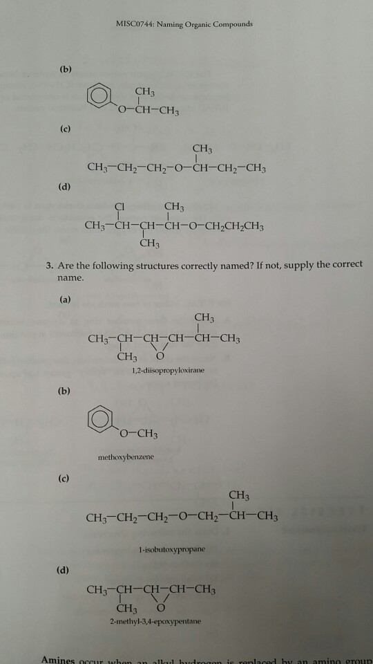 Solved Are the following structures correctly named? If not, | Chegg.com