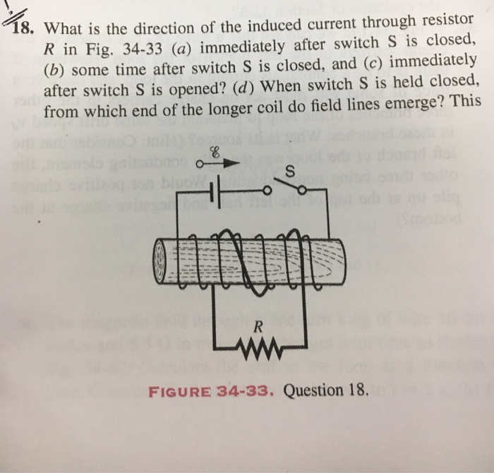 Solved 18. What is the direction of the induced current | Chegg.com