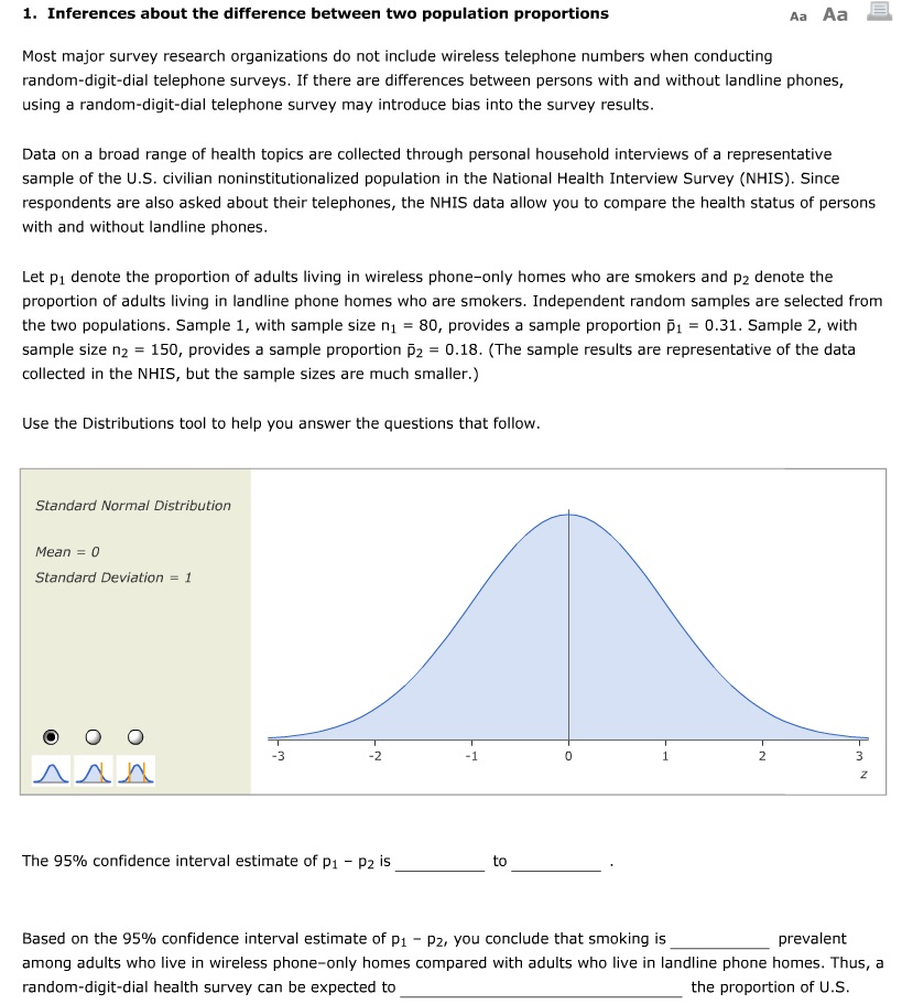 Solved Inferences about the difference between two | Chegg.com