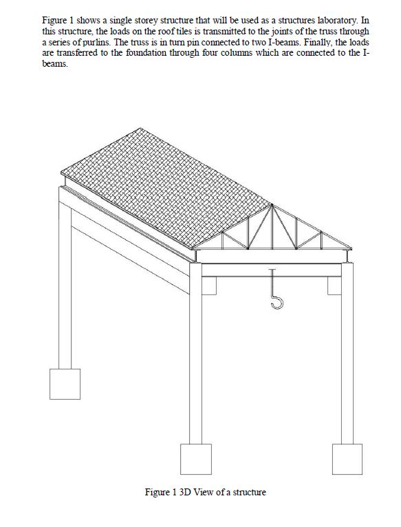 Solved Figure 1 shows a single storey structure that will be | Chegg.com
