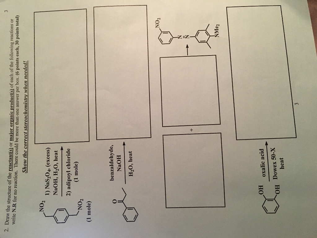 Solved 2. Draw the structure of the reactant(s) or major | Chegg.com