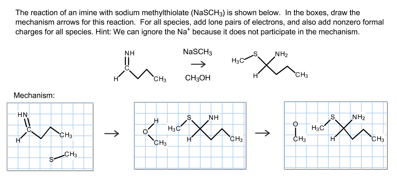 Solved The reaction of an imine with sodium methylthiolate | Chegg.com