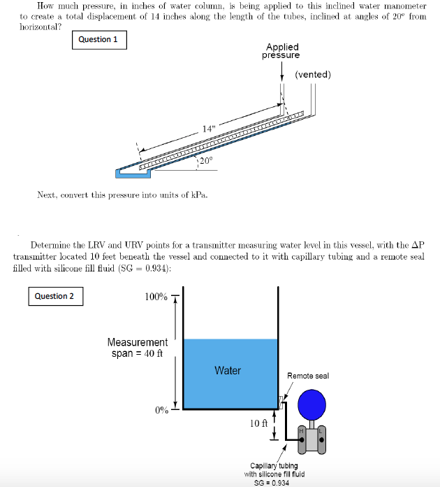 How Much Pressure In Inches Of Water Column Is Chegg How Much Pressure In Inches Of Water Column Is Chegg