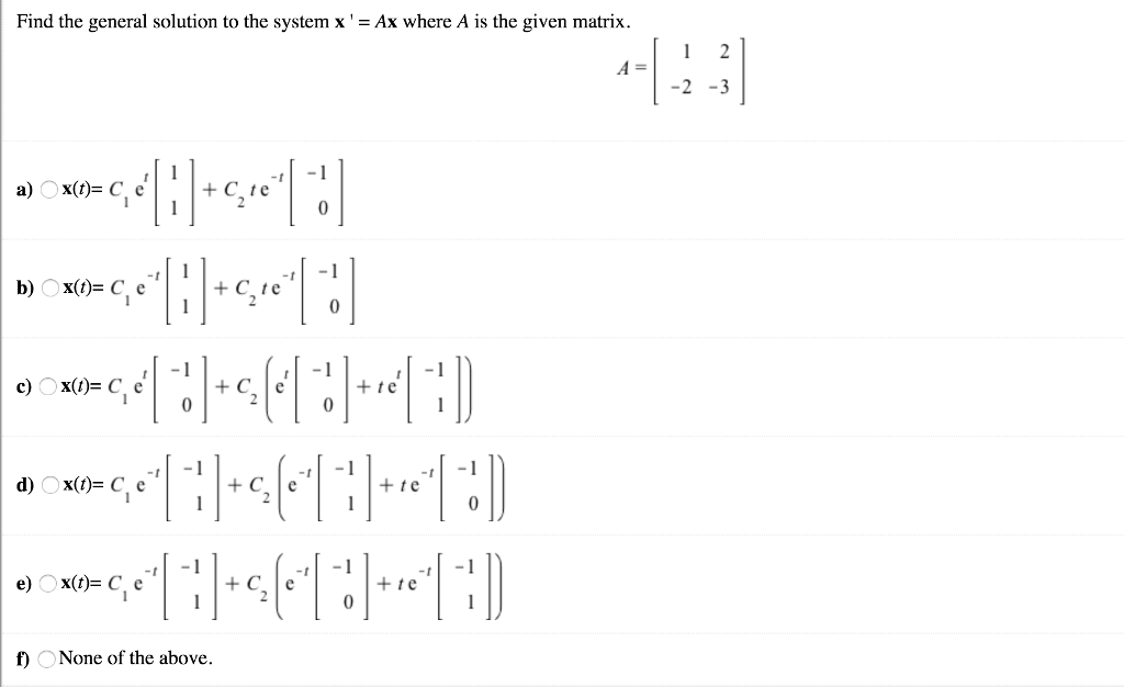 Solved Find the general solution to the system x"-Ax where A | Chegg.com