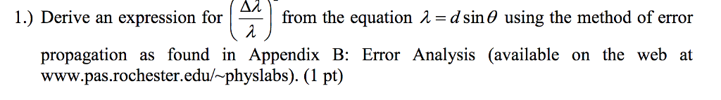 Solved 1 Derive An Expression For 1 1 From The Equation 