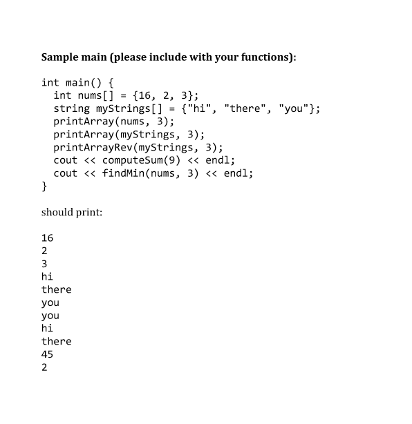 Solved Write a C++ .app (one file with multiple | Chegg.com