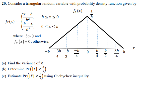 Solved 20. Consider a triangular random variable with | Chegg.com