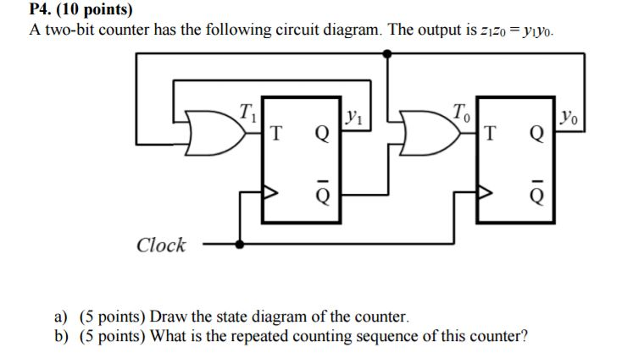 Solved A two-bit counter has the following circuit diagram. | Chegg.com