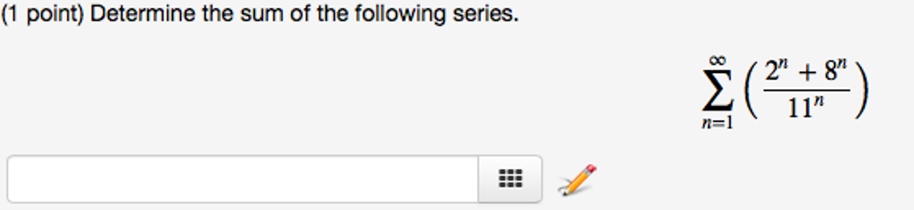 Solved Determine the sum of the following series. | Chegg.com