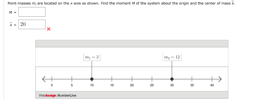 Solved Point-masses m_i are located on the x-axis as shown. | Chegg.com
