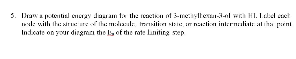 Solved Draw a potential energy diagram for the reaction of | Chegg.com