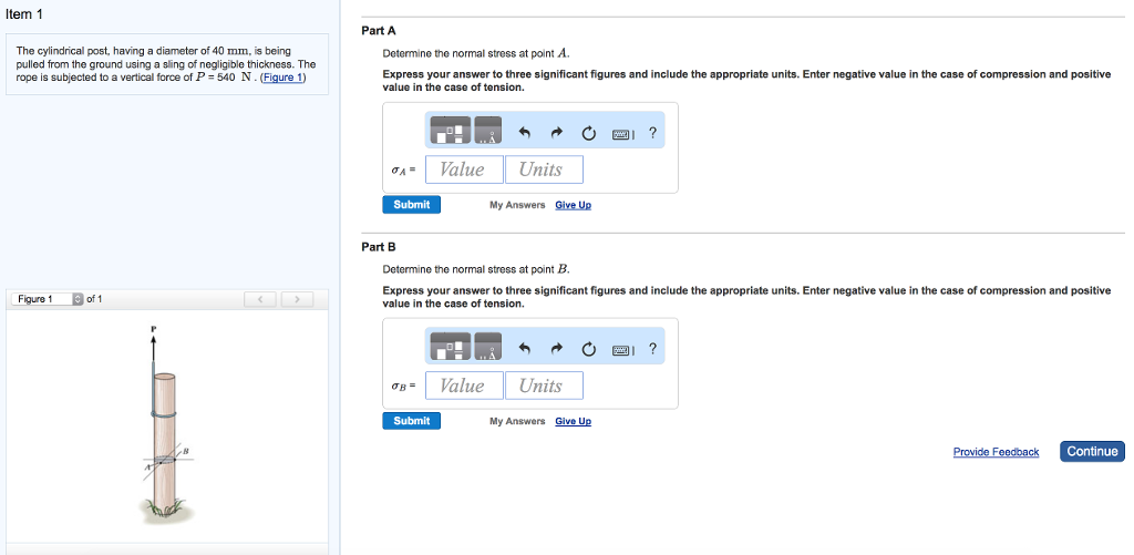 Solved The cylindrical post, having a diameter of 40 mm, is | Chegg.com