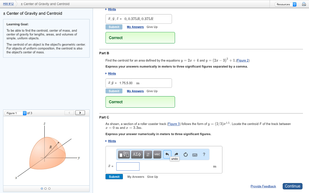 Solved HW #12 ± Center of Gravity and Centroid Resources ± | Chegg.com