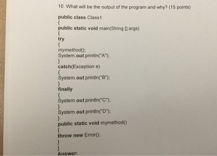 Solved What will be the output of the program and why? | Chegg.com