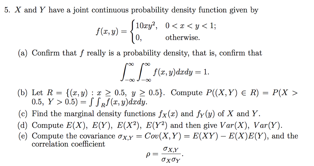 Solved X and Y have a joint continuous probability density | Chegg.com