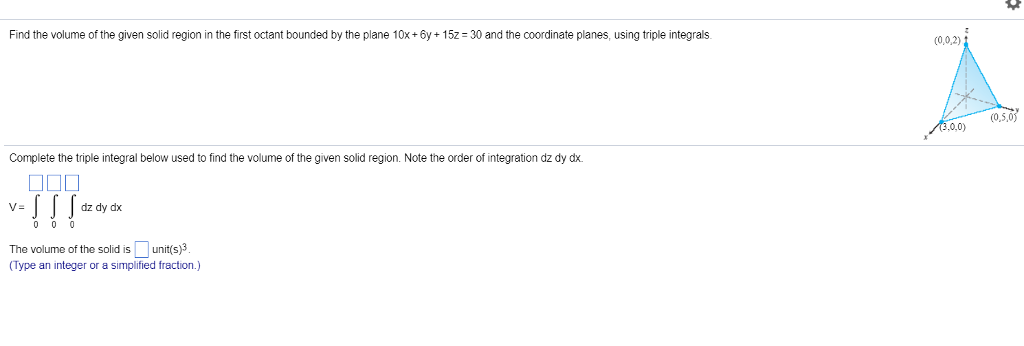 Solved Find the volume of the given solid region in the | Chegg.com