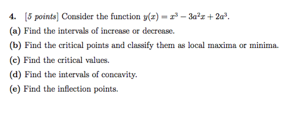 Solved Consider the function y(x) = x^3 - 3a^2 x + 2a^3. | Chegg.com