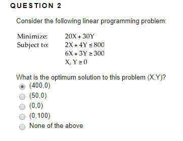 Solved QUESTION 2 Consider the following linear programming | Chegg.com