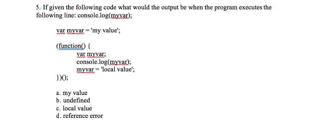Solved 2. What would be the output of the following code? | Chegg.com