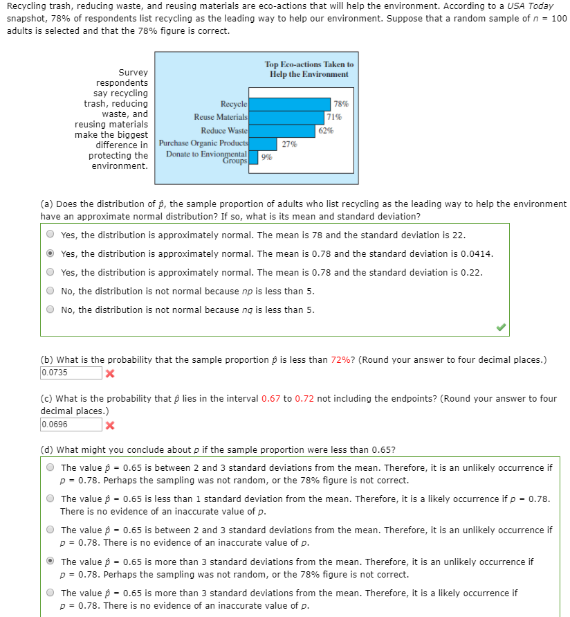 Solved Recycling trash, reducing waste, and reusing | Chegg.com