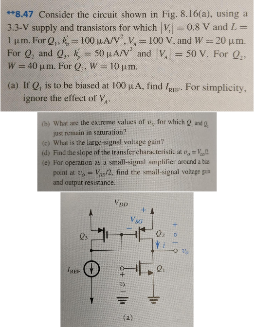 Solved **8.47 Consider the circuit shown in Fig. 8.16(a), | Chegg.com