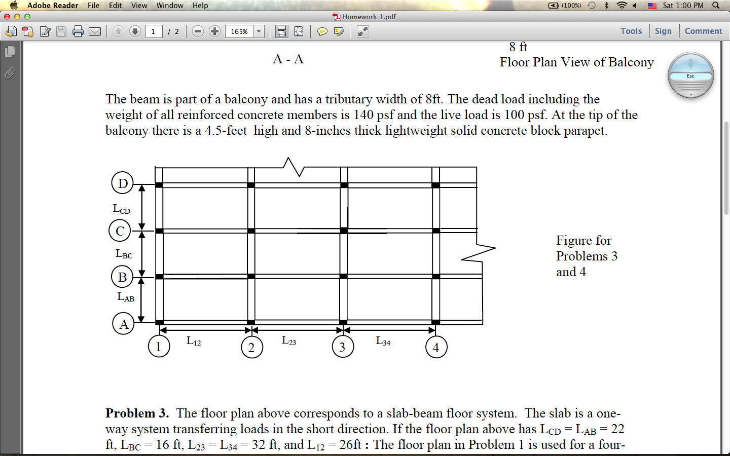The structure shown is subjected to a uniform nominal | Chegg.com