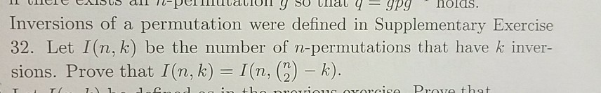 Solved The definition of inversion: An inversion of p is a | Chegg.com