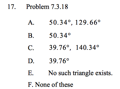 Solved Find indicated measures for the indicated angle of | Chegg.com