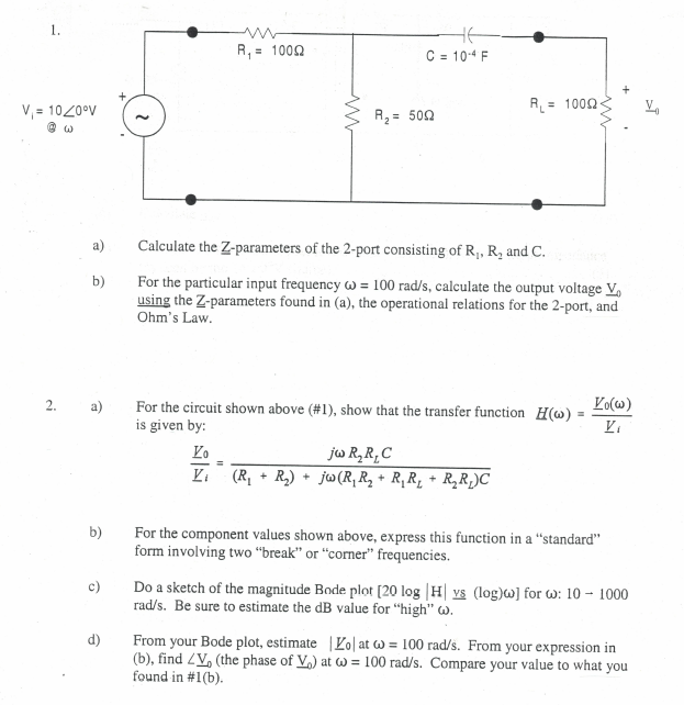 Solved Calculate the Z-parameters of the 2-port consisting | Chegg.com