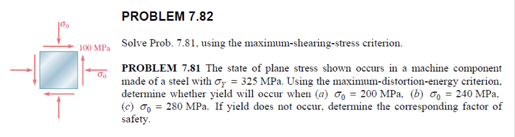 Solved PROBLEM 7.82 - 100 MPa Solve Prob. 7.81, using the | Chegg.com