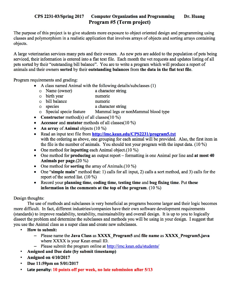 Solved The purpose of this project is to give students more | Chegg.com