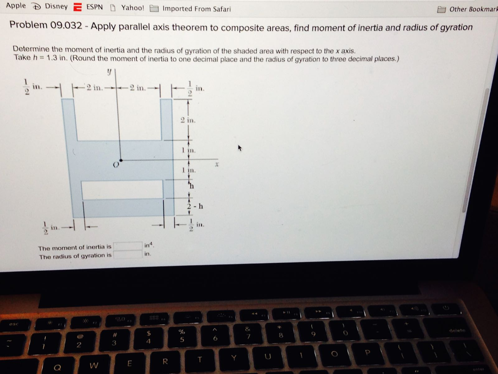 Solved Apply parallel axis theorem to composite areas, find | Chegg.com