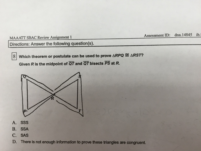 Solved Which theorem or postulate can be used to prove Delta | Chegg.com