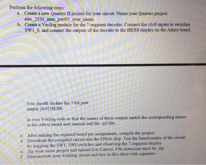 Solved Part III Figure 6 shows a 7-segment decoder module | Chegg.com