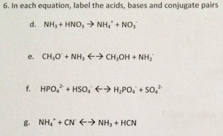 Solved: In Each Equation, Label The Acids, Bases And Conju... | Chegg.com
