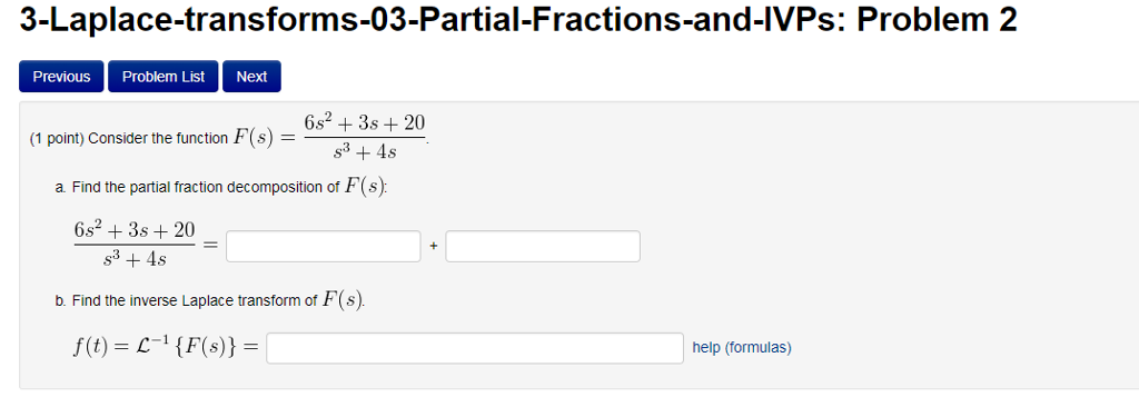 Solved 3-Laplace-transforms-03-Partial-Fractions-and-lVPs: | Chegg.com
