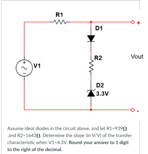 Solved R1 D1 R2 Vout V1 D2 3.3V Assume ideal diodes in the | Chegg.com