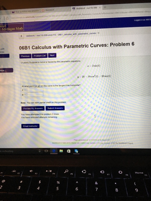Solved Isa umich Logged in as 49613 Work Michigan Math | Chegg.com