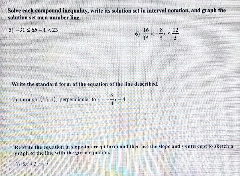 Solved Solve each compound inequality, write its solution | Chegg.com