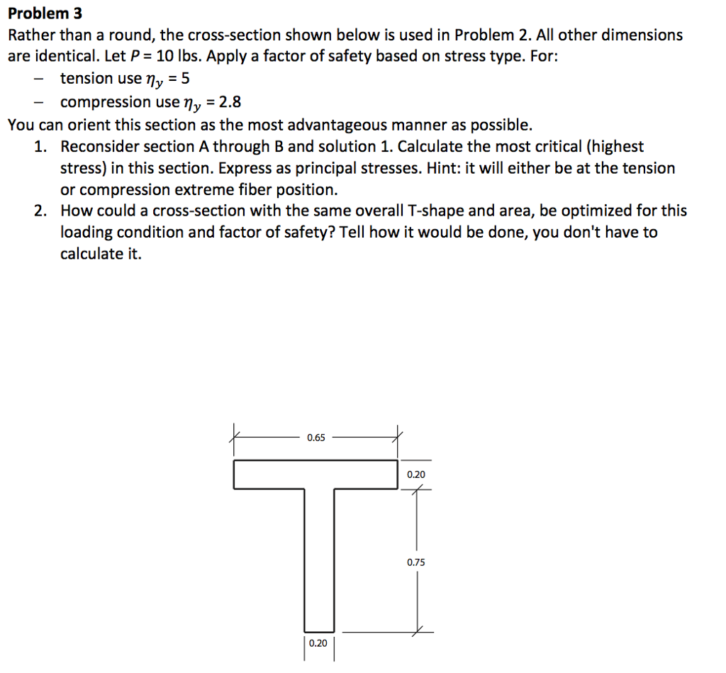 Solved Problem 3 Rather than a round, the cross-section | Chegg.com