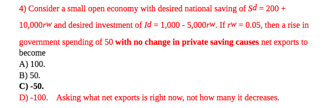 Solved Consider a small open economy with desired national | Chegg.com