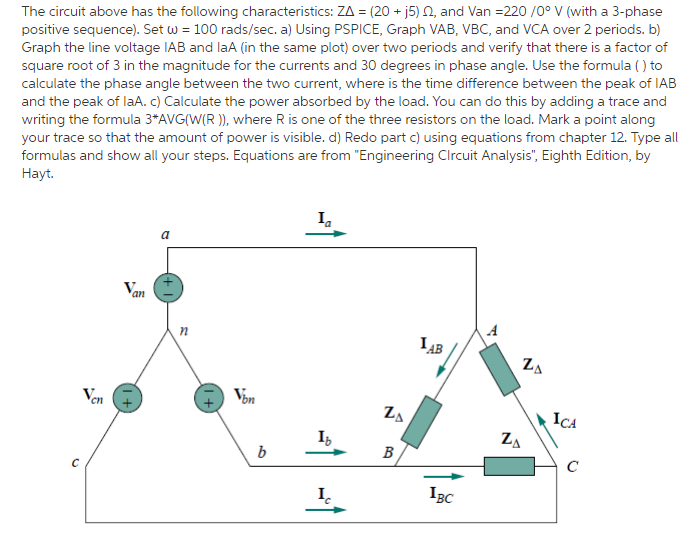 Solved The circuit above has the following characteristics: | Chegg.com